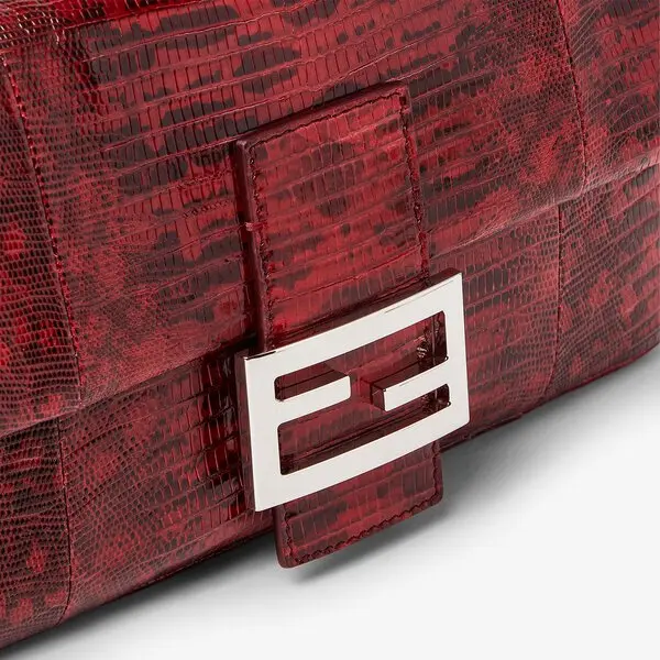 Fendi Baguette® 26424 Burgundy Lizard-leather Bag